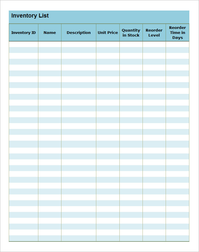 Inventory Checklist Template - 26+ Free Word, Excel, PDF Documents ...