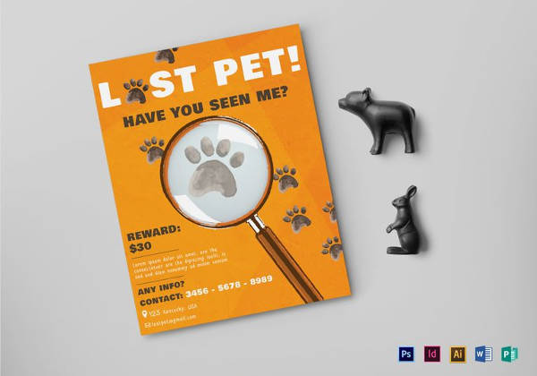 11 PSD Lost Dog Flyer Templates