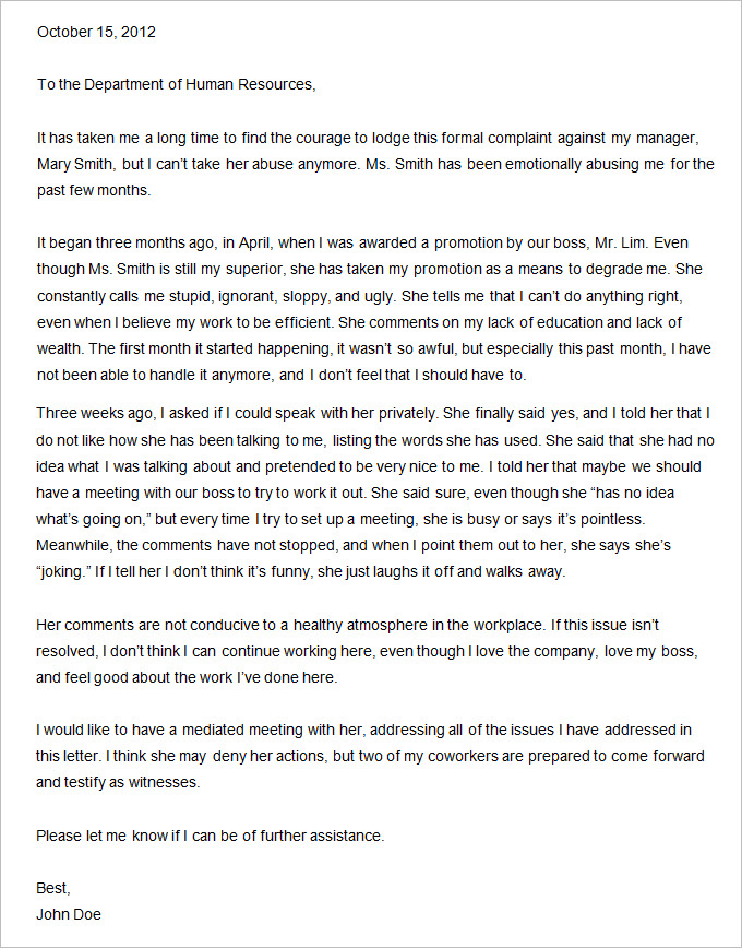 26+ HR Complaint Forms - Free Sample, Example Format