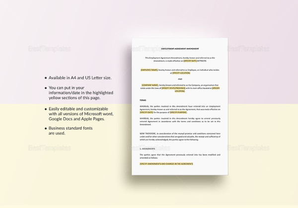11+ Contract Amendment Templates - Word, PDF, Google Docs Documents ...