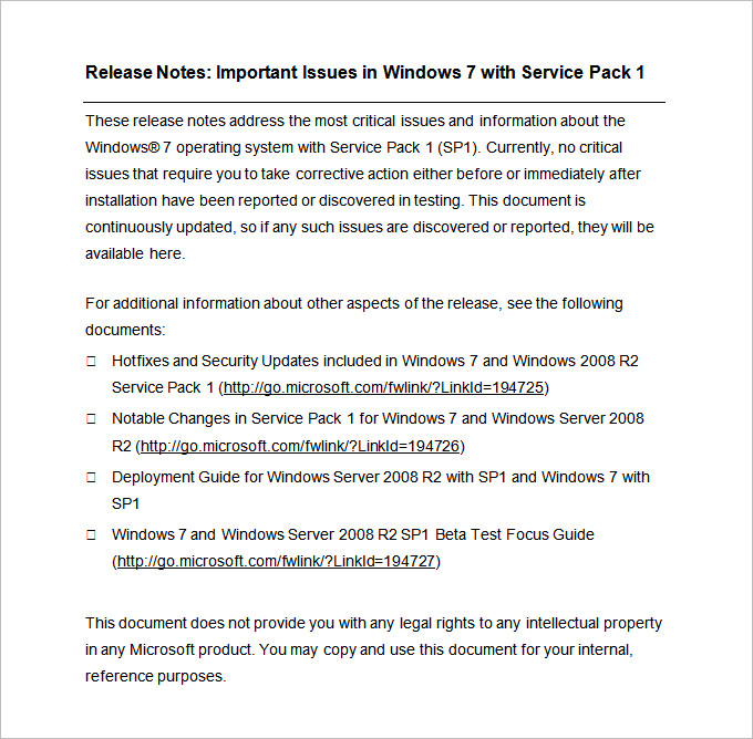 Release Notes Template - 15+ Free Word, PDF Documents Download