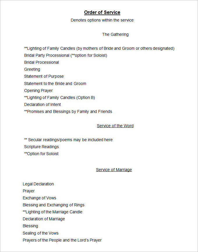 Wedding Order Template – 38+ Free Word , PDF, PSD, Vector Format ...