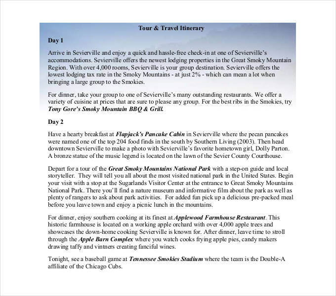 35+ Travel Itinerary Templates - DOC, PDF, Apple Pages, Google Docs