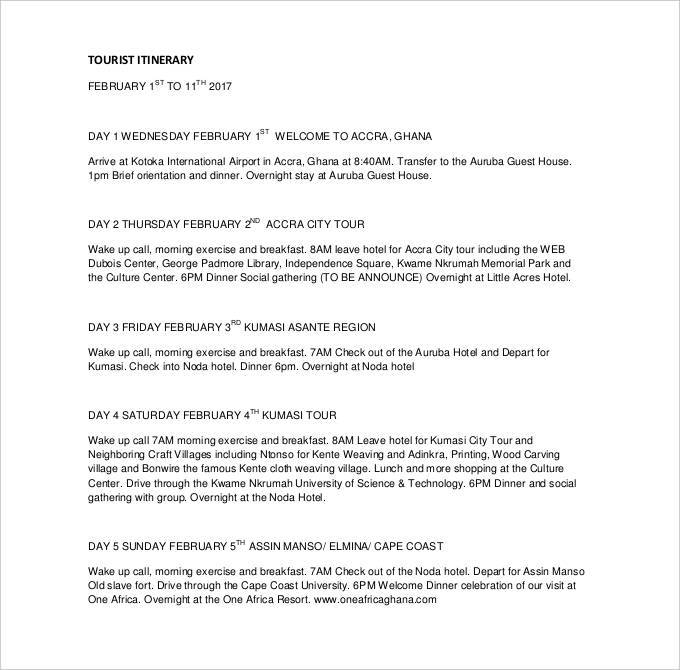 31+ Trip Itinerary Templates - PDF, DOC, Excel