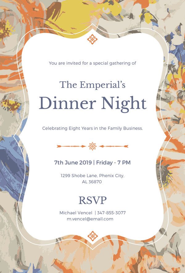 Best Formal Dinner Party Invitation Template Farbrorkit