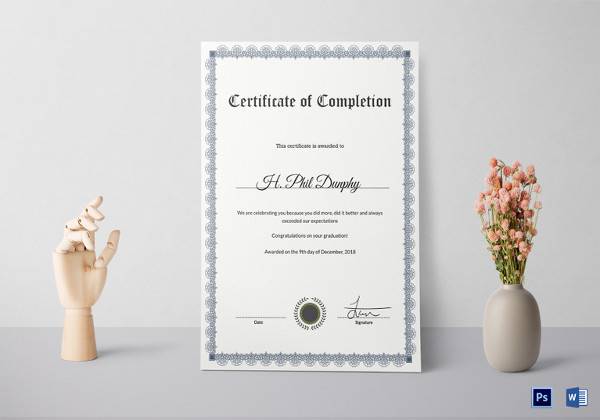 38+ Completion Certificate Templates - Free Word, PDF, PSD, EPS, Format ...