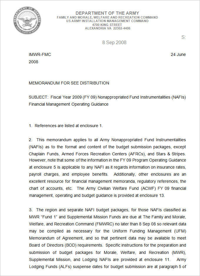 Army Memorandum Template Word Professional Template For Business