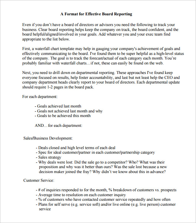 24+ Board Report Templates in PDF | MS Word | Apple Pages | Google Docs