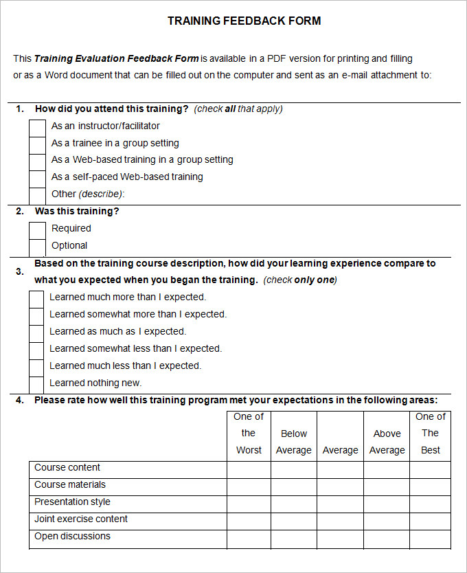 9+ HR Feedback Forms | HR Templates