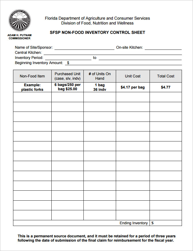 17+ Food Inventory Templates - DOC, PDF