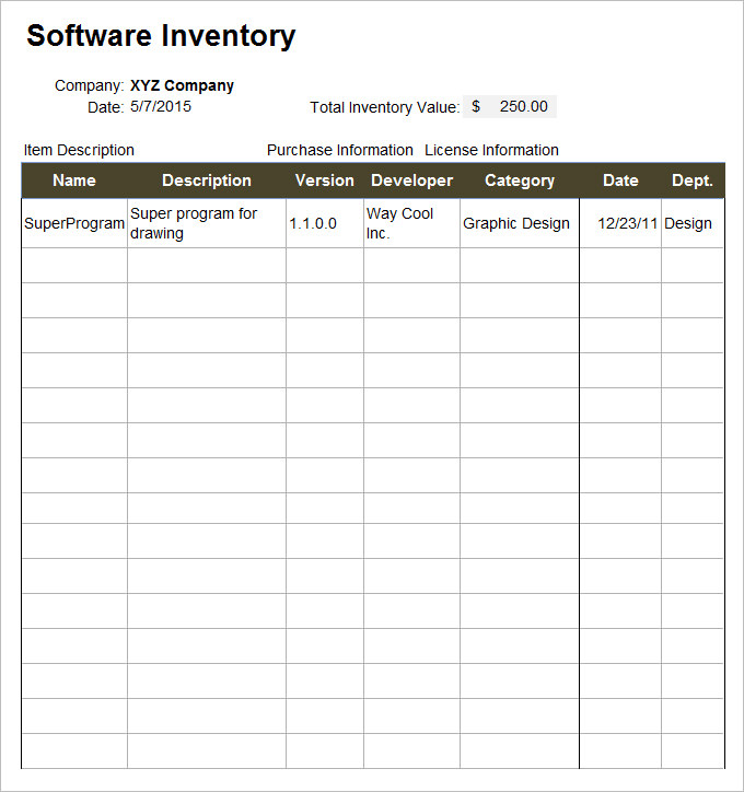 IT Inventory Template - 20+ Free Word, Excel Documents Download