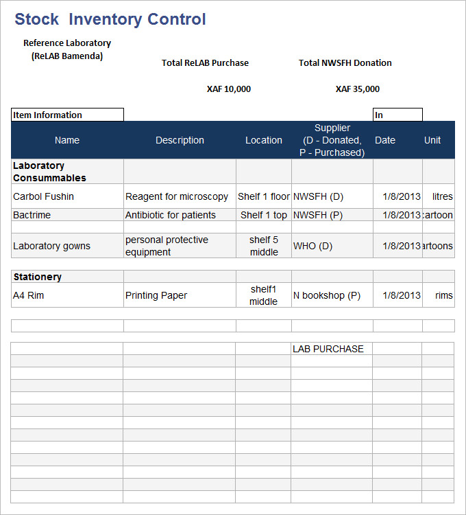 19+ Stock Inventory Control Templates - MS Word | MS Excel | Google ...