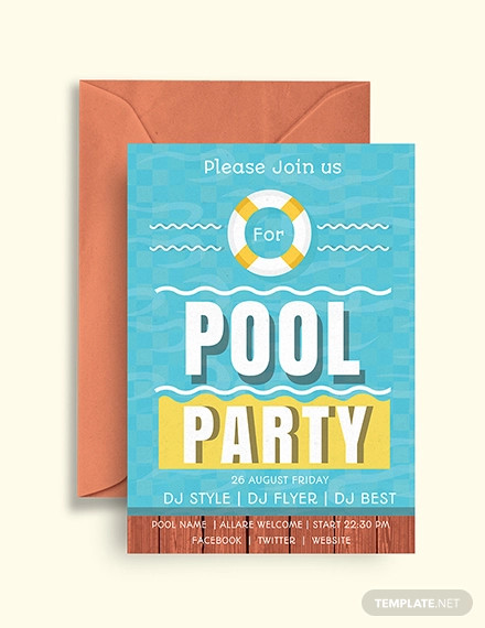 33+ Printable Pool Party Invitations - PSD, AI, EPS, Word
