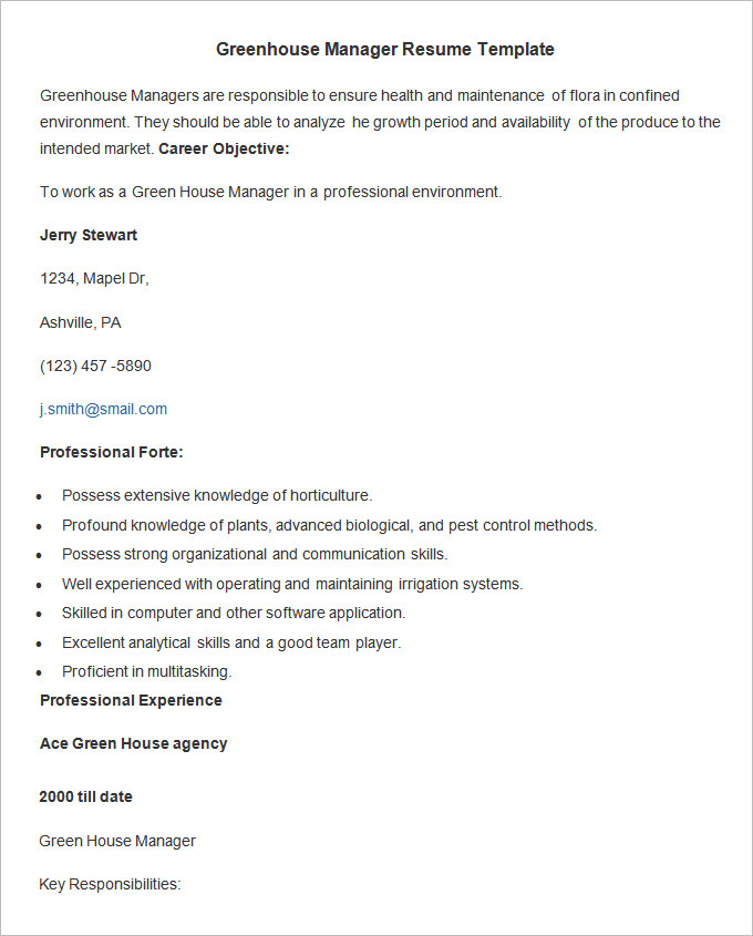 29+ Agriculture Resume Templates - PSD, PDF, DOC