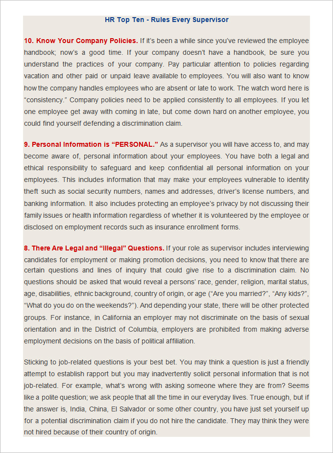 21+ HR Rules & Regulations - Samples & Examples