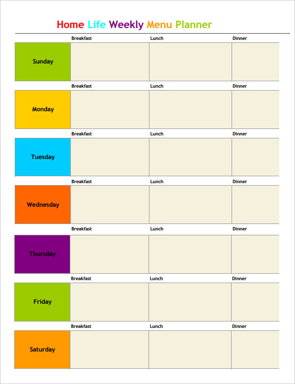 Menu Planner 24 Free Templates In Word PSD PDF EPS InDesign