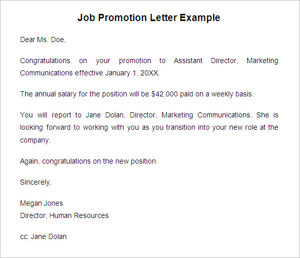21+ FREE Promotion Letter Templates - PDF, DOC, Apple Pages, Google Docs