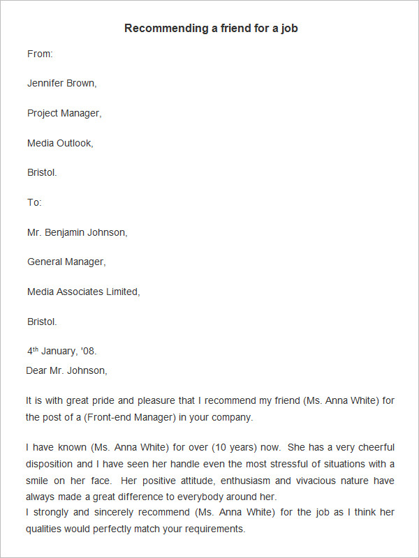 26+ FREE Employee Recommendation Letters - PDF, DOC