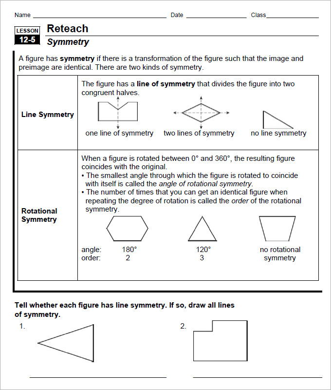 11+ Sample Rotational Symmetry Worksheet Templates - PDF, PPT
