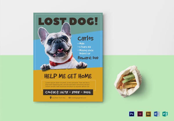 11 PSD Lost Dog Flyer Templates