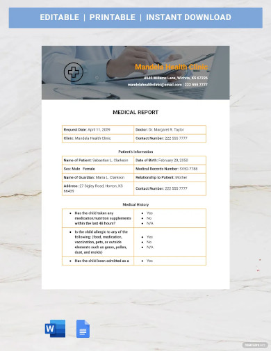 35+ Medical Report Templates - Docs, PDF, Word, Apple Pages