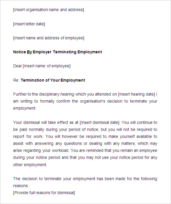39+ FREE Notice Period Letter Templates - PDF, DOC