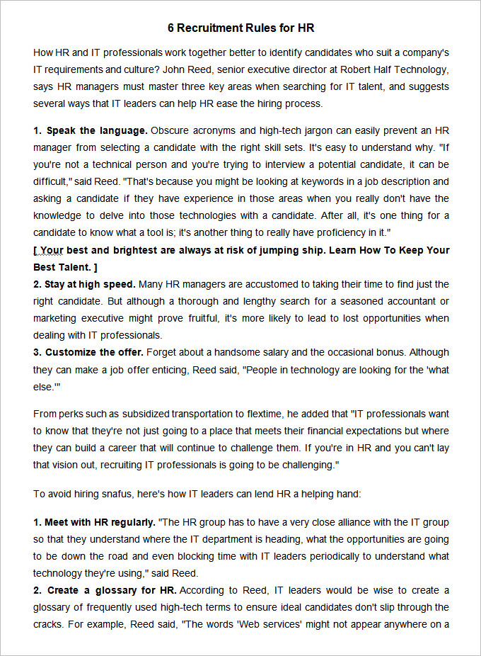 21+ HR Rules & Regulations - Samples & Examples