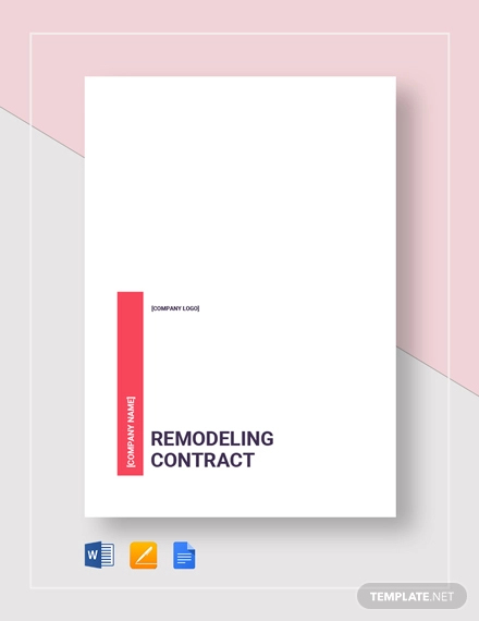 10+ Home Remodeling Contract Templates - Word, Docs, Pages | Free ...