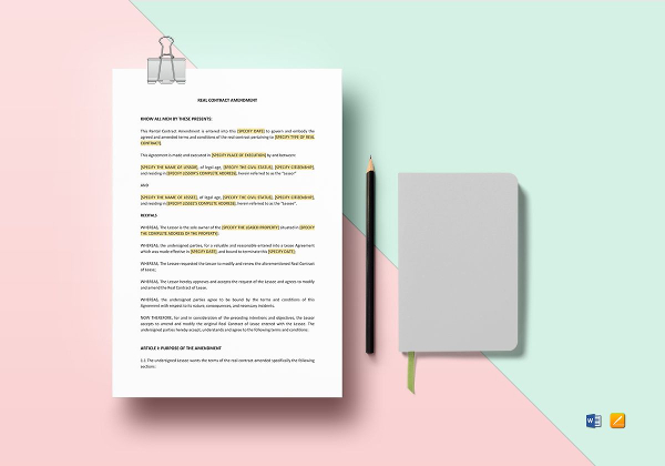 11+ Contract Amendment Templates - Word, PDF, Google Docs Documents ...