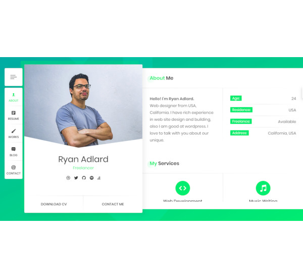 28+ Best vCard WordPress Templates & Themes