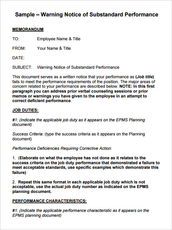 33+ HR Warning Letters - Free Sample, Example Format | Free & Premium ...