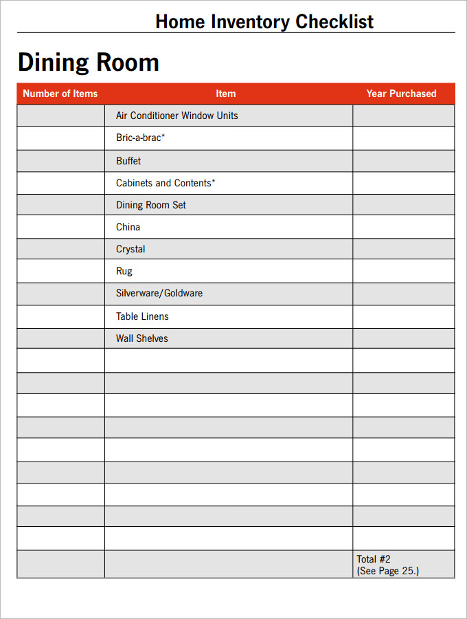 Inventory Checklist Template - 26+ Free Word, Excel, PDF Documents ...