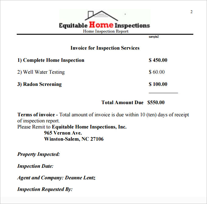 10+ Sample Home Inspection Report Templates - Word, Docs, Pages
