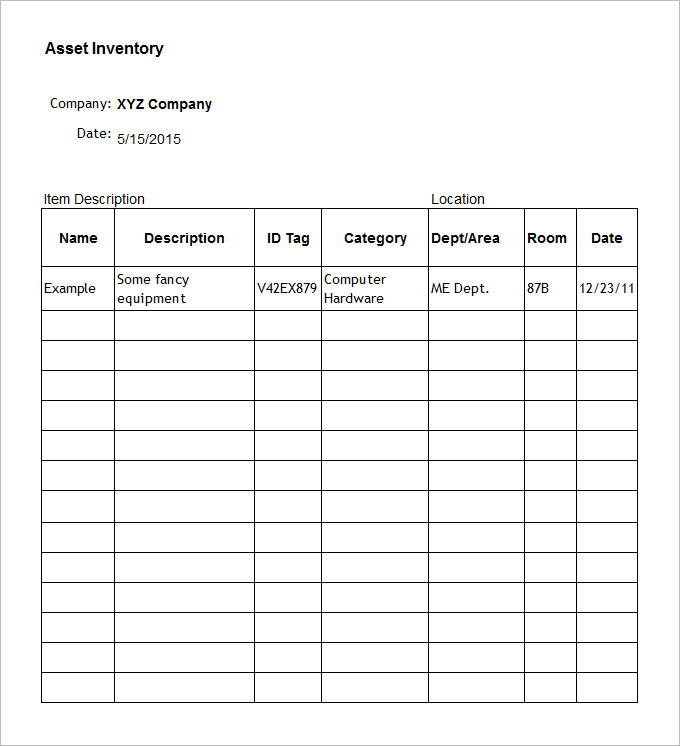 15+ Asset Inventory Templates - Free Excel, PDF Documents Download