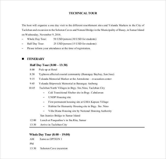 31+ Trip Itinerary Templates - PDF, DOC, Excel