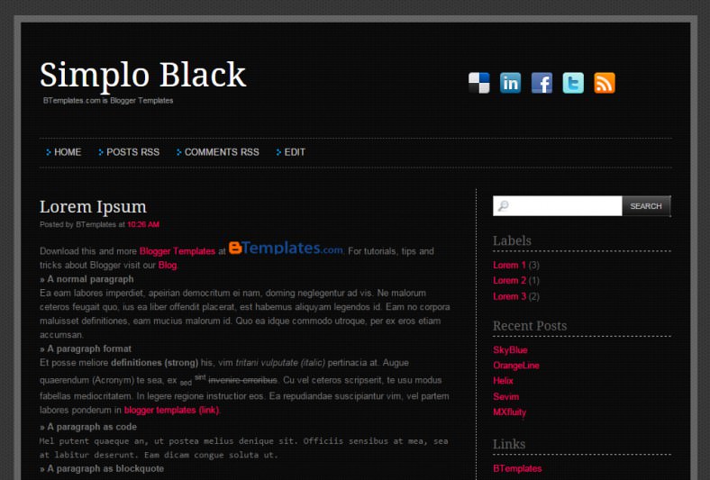 16+ Free & Premium Black Blogger Themes & Templates