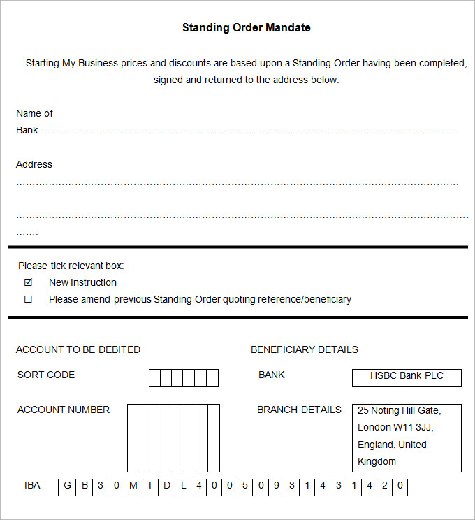 6+ Sample Standing Order Templates - AI, PSD