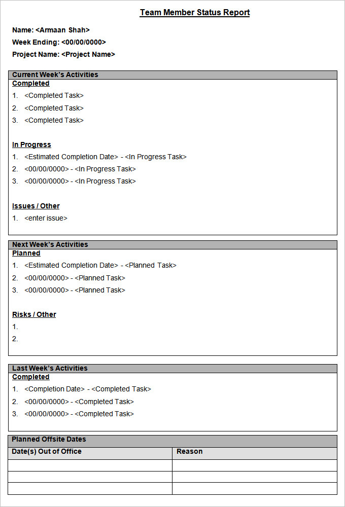 Status Report Template - 13+ Free Word Documents Download