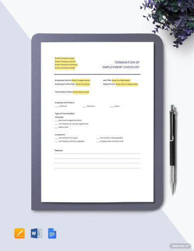 Termination Checklist Template - 26+ Free Word, Excel, PDF Documents ...