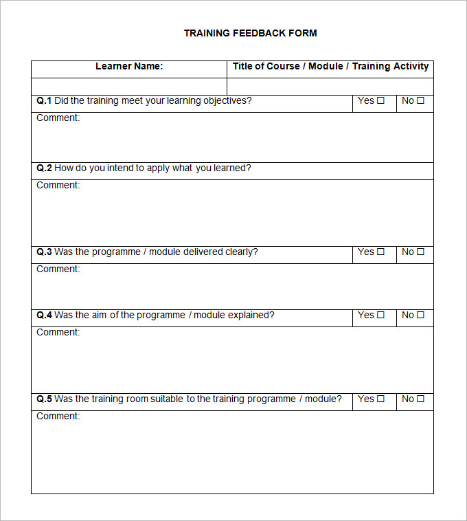 9 HR Feedback Forms HR Templates Free Premium Templates