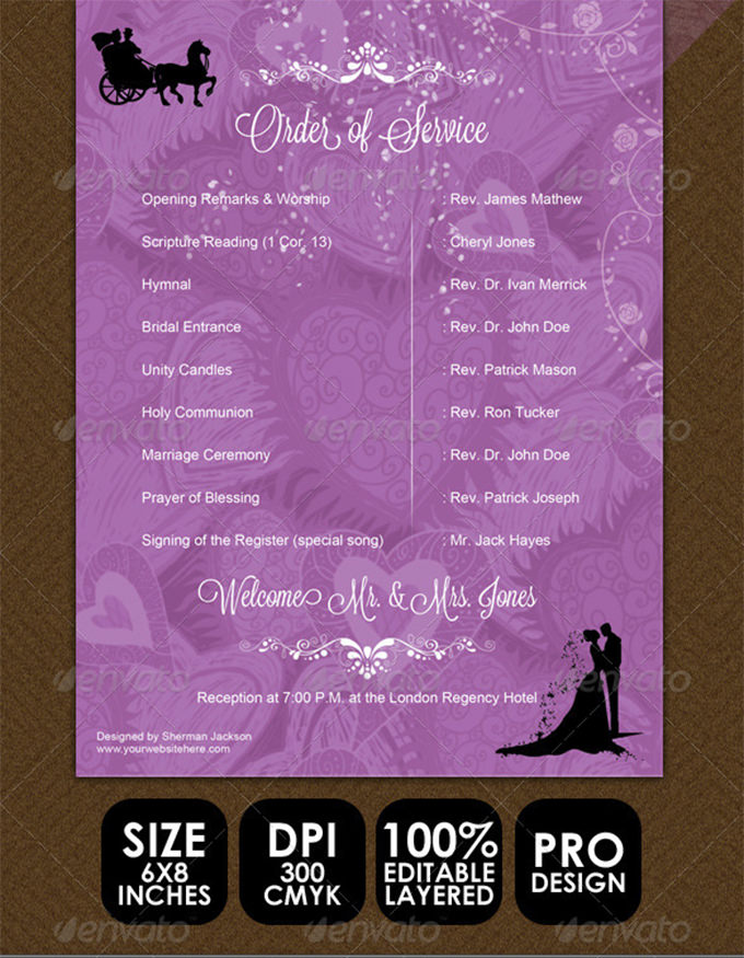 Wedding Order Template – 38+ Free Word , PDF, PSD, Vector Format ...