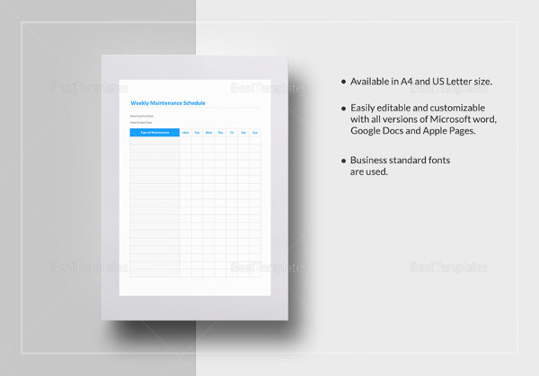 Vehicle Maintenance Schedule Template - 13+ Free Word, Excel, PDF ...