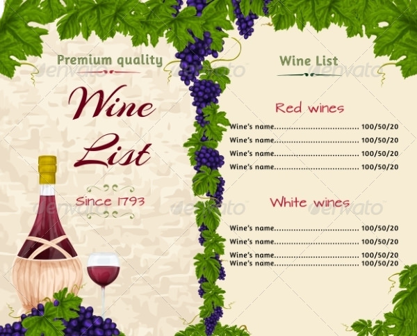 Wine Menu - 31+ Free Templates Download in PSD, EPS Documents