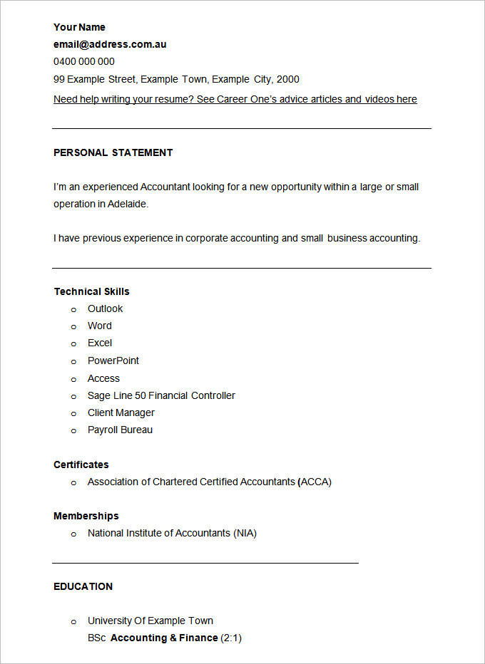 26+ Accounting Resume Templates - PDF, DOC