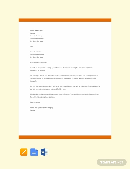 17+ FREE Sample Disciplinary Letter Templates - Word, Apple Pages ...