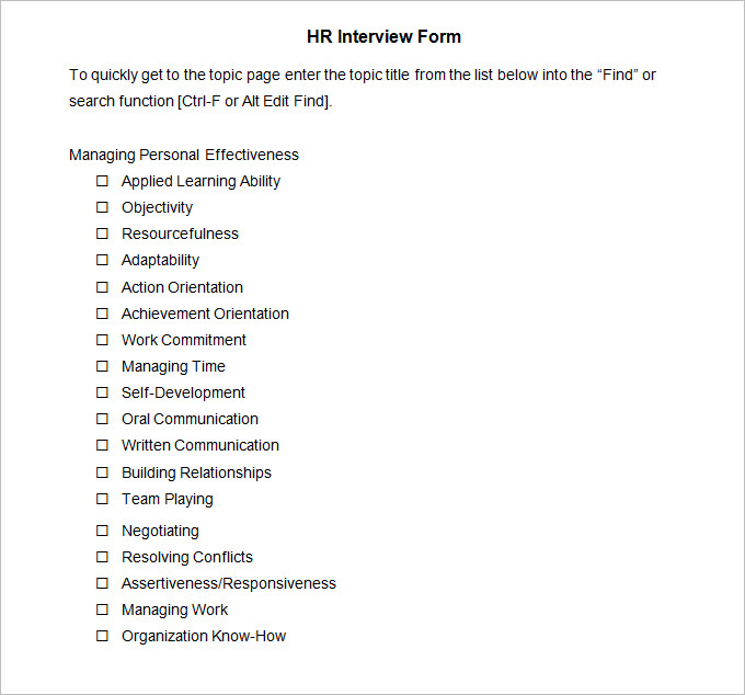 9+ HR Interview Forms | HR Templates | Free & Premium Templates