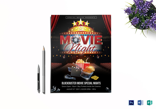 20+ Movie Night Flyer Templates- Ai, PSD, Word