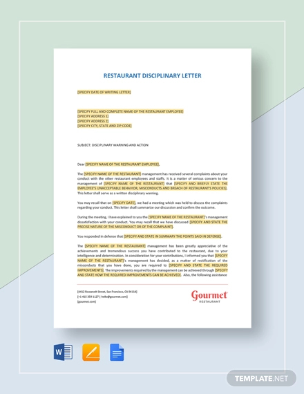 17+ FREE Sample Disciplinary Letter Templates - Word, Apple Pages ...