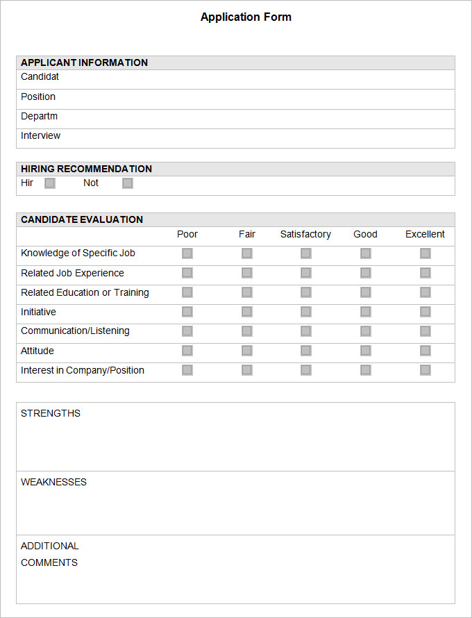 17+ Sample HR Application Forms & Templates - PDF, DOC