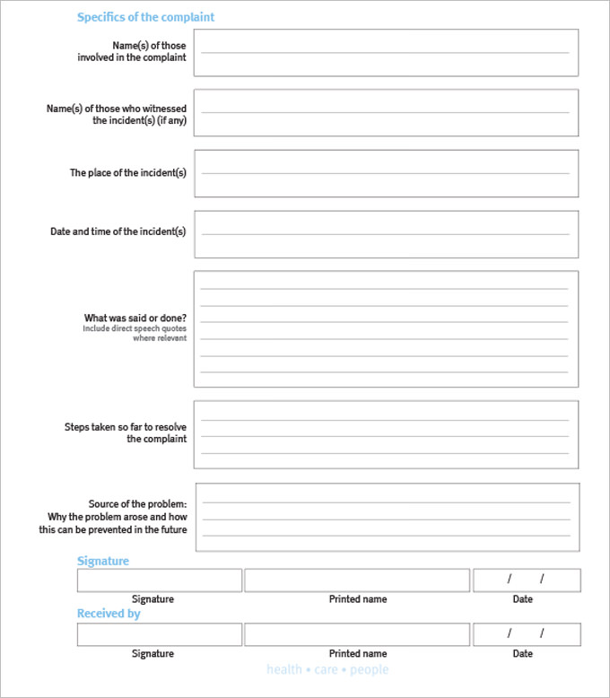 26+ HR Complaint Forms - Free Sample, Example Format